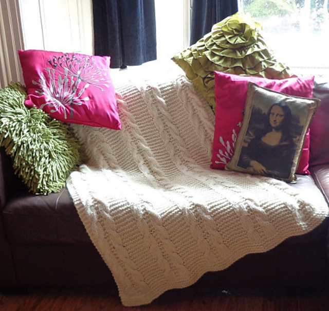 Ravelry: Cuddle Cable Sofa Throw pattern by Belinda Harris-Reid