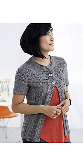 Ravelry: Cardigan with Cabled Yoke pattern by Patons