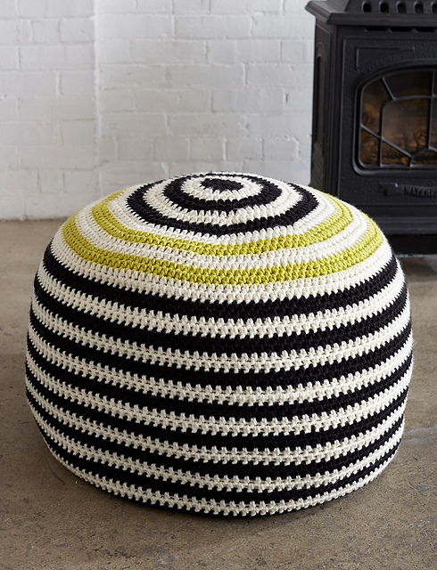 Ravelry: Graphic Stripes Pouf pattern by Bernat Design Studio