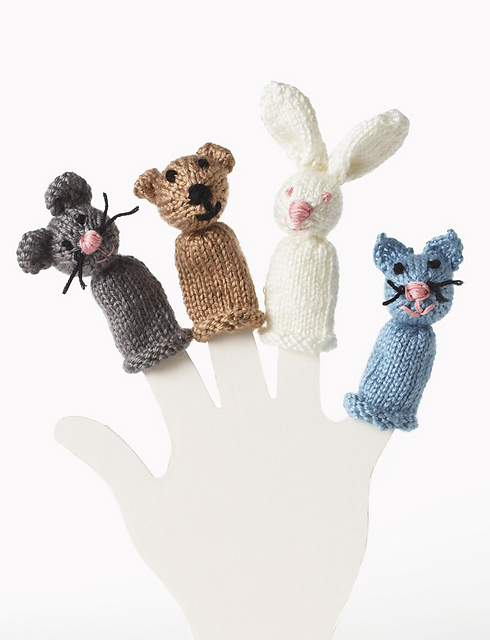 Ravelry: Bear, Bunny, Kitty and Mouse Finger Puppet pattern by Bernat ...