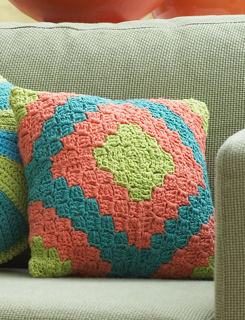 Ravelry: Diamond Motif Pillow pattern by Lily Sugar'n Cream and Bernat ...