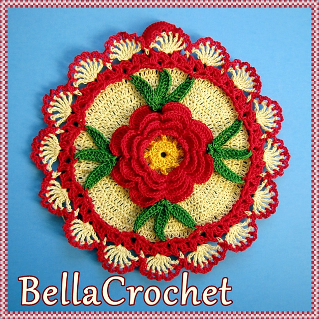 Ravelry: Country Rose Decorative Potholder pattern by Elizabeth Ann White