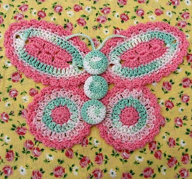 Ravelry: Butterfly Decorative Potholder pattern by Elizabeth Ann White