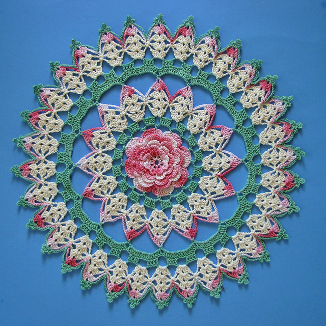 Ravelry: Rhapsody Rose Doily pattern by Elizabeth Ann White