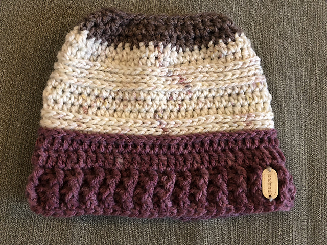 Ravelry: The Chloe Messy Bun Hat pattern by Bella Gofton