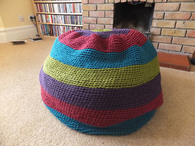 Ravelry: Finger Knit Bean Bag Cover pattern by Lorraine Hearn