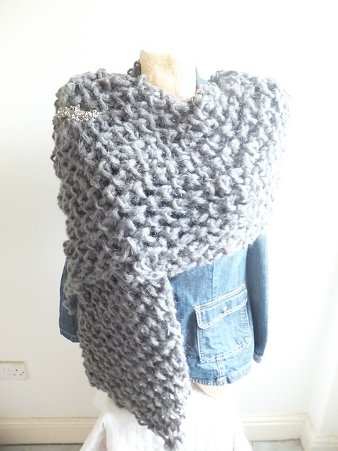 Ravelry: Easy Finger Knit "Regal" Shawl pattern by Lorraine Hearn