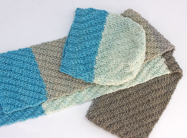 Ravelry: Color Block Hat and Scarf pattern by Judy Stalus