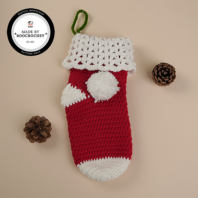 Ravelry: Red Sock With Bom Bom pattern by Camille Brown