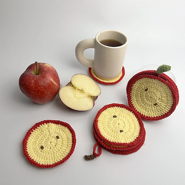 Ravelry: Slices Apple Coaster pattern by Camille Brown