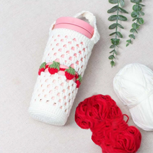 Ravelry: Bottle Holder Strawberry pattern by Camille Brown