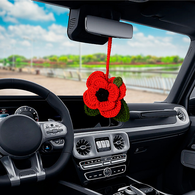 Ravelry: Poppy Flowers Car Hanging pattern by Camille Brown