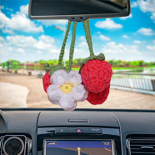 Ravelry: Raspberry Daisy Car Hanging pattern by Camille Brown