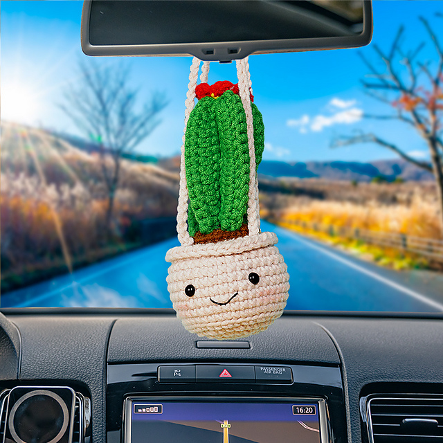 Ravelry: Red Cactus Flower Car Hanging pattern by Camille Brown