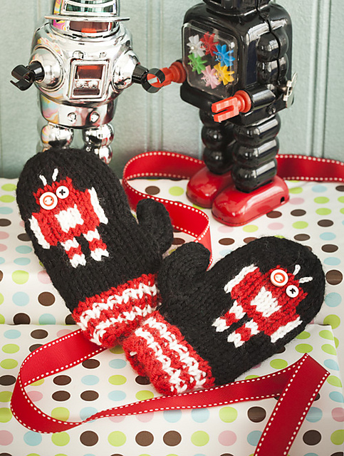 Ravelry: #21 Robot Mittens pattern by Amy Bahrt