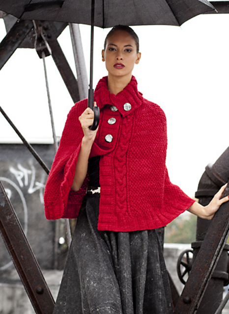 Ravelry: #16 Buttoned Cape pattern by Yoko Hatta (風工房)