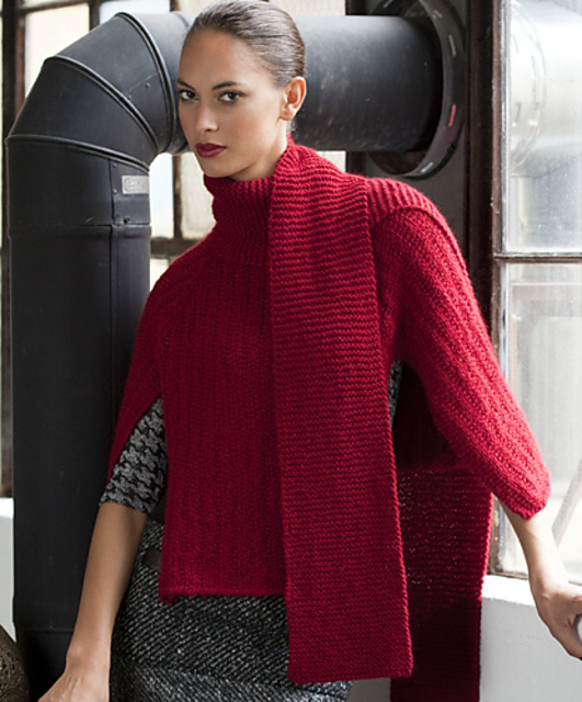 Ravelry: #19 Ribbed Cape pattern by Lori Steinberg