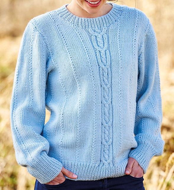 Ravelry: Sky Blue cable jumper pattern by Monica Russel