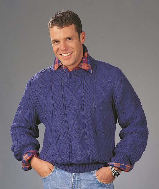 Ravelry: PT 8083 - Men's Vertical Aran Jumper pattern by Bendigo ...