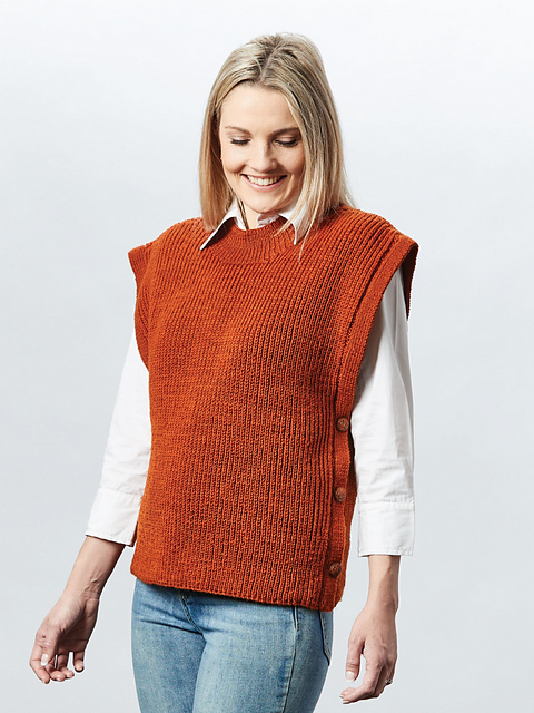 Ravelry: PT 8647 Shaker Rib Buttoned Vest pattern by Bendigo Woollen Mills