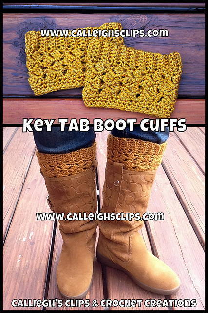 Ravelry: Key Tab Boot Cuffs pattern by Elisabeth Spivey