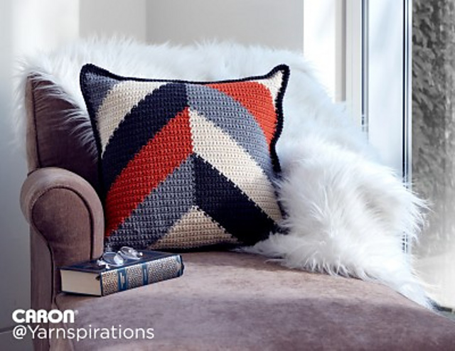 Ravelry: Bold Angles Pillow pattern by Yarnspirations Design Studio