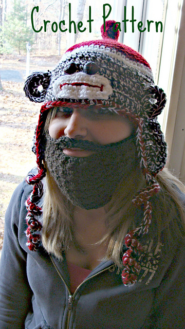 Ravelry: 513 Sock Monkey Hat with Detachable Beard and Mustache pattern ...