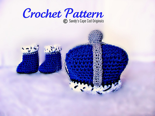 Ravelry: 535 Little Prince/Princess Crown and Booties pattern by Sandy ...
