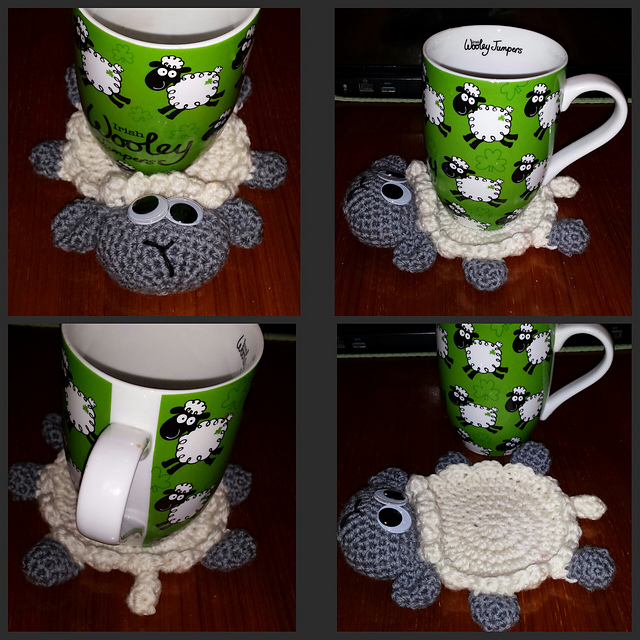 Ravelry: BAAAAA Sheep Coaster pattern by Fran Hartman