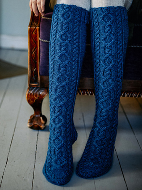 Ravelry: Long socks with cables pattern by Minna Metsänen