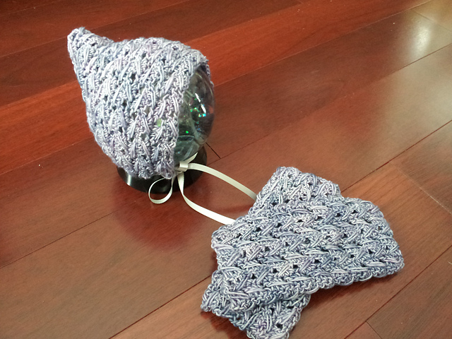 Ravelry: Lacy Wrap Bonnet and Legwarmer Set pattern by Dizzy Stitch Crochet