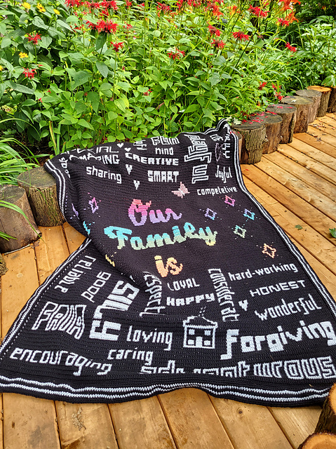 Ravelry: Family Mosaic Overlay Blanket/Throw pattern by Carol Webster