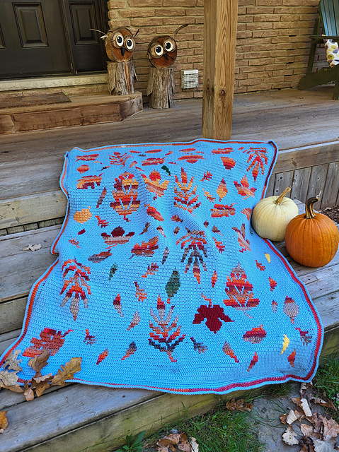 Ravelry: Falling Leaves Mosaic Overlay Blanket/Throw pattern by Carol ...