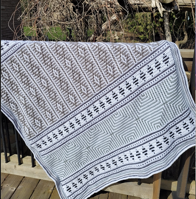 Ravelry: Elsie Mosaic Overlay Blanket/Throw pattern by Carol Webster