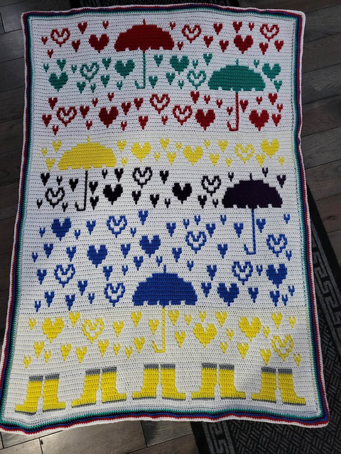 Ravelry: Showered In Love Mosaic Overlay Throw pattern by Carol Webster