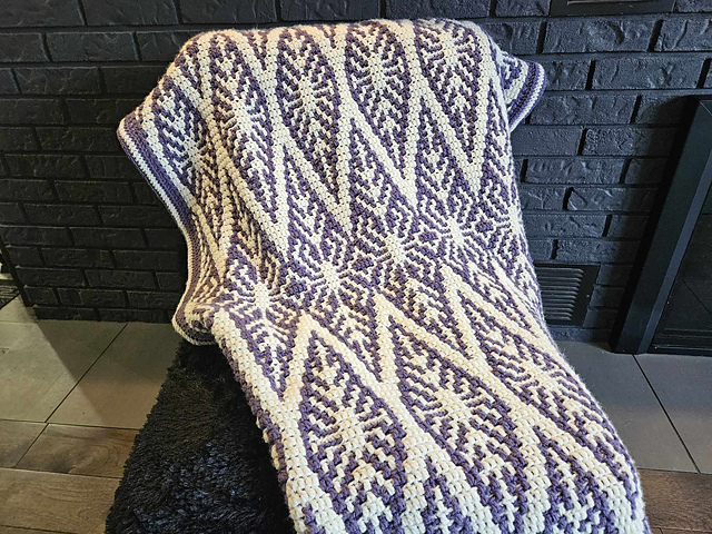 Ravelry: Simply Diamonds Mosaic Overlay Blanket pattern by Carol Webster
