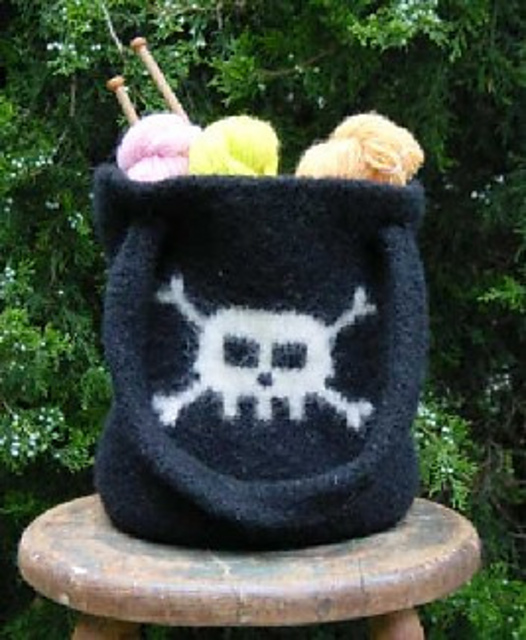 Ravelry: Felted Skull Knitting Tote pattern by Adrian Bizilia