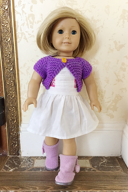 Ravelry: 18 Doll Garter Cropped Sweater pattern by Taiga Hilliard