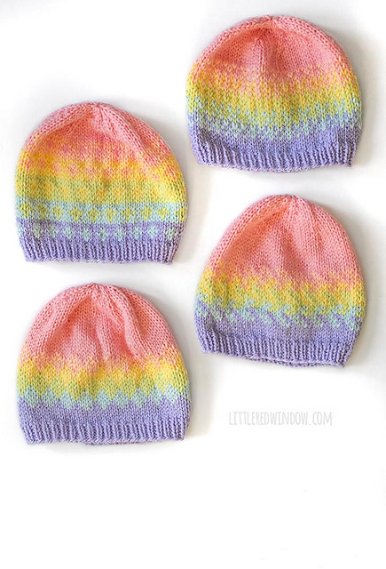Ravelry: Rainbow Fades Hats pattern by Cassandra May