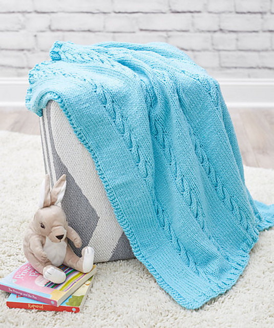 Ravelry: Classic Cable Baby Blanket pattern by Nancy J. Thomas