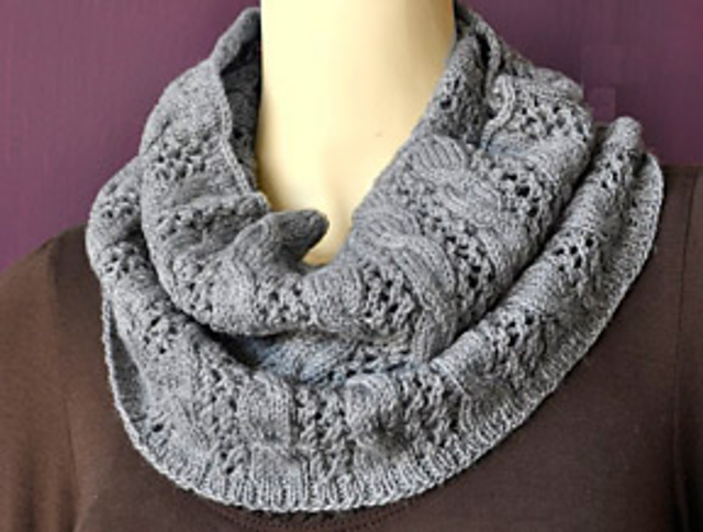Ravelry: Cables 'n Lace Cowl pattern by Cathy Campbell