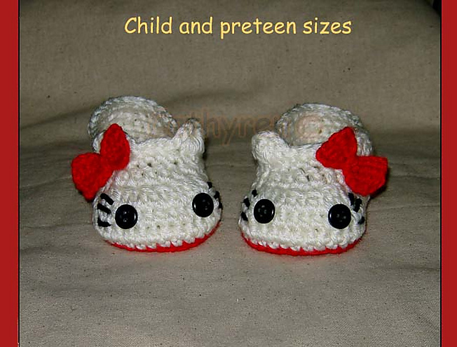 Ravelry: Hello Kitty Slippers pattern by Cathy Ren