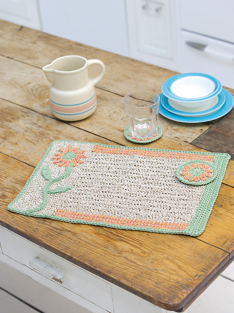 Ravelry: Rustic Floral Table Set pattern by Sharon Mann