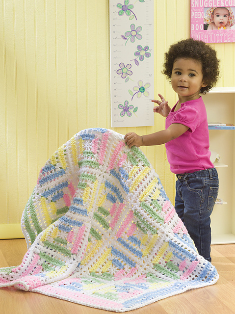 Ravelry: Lacy Squares Crochet Blanket pattern by Anne Halliday