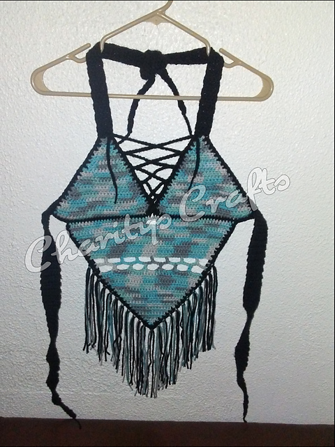 Ravelry: Lace Fringed Triangle Halter pattern by Charity Fausnaught