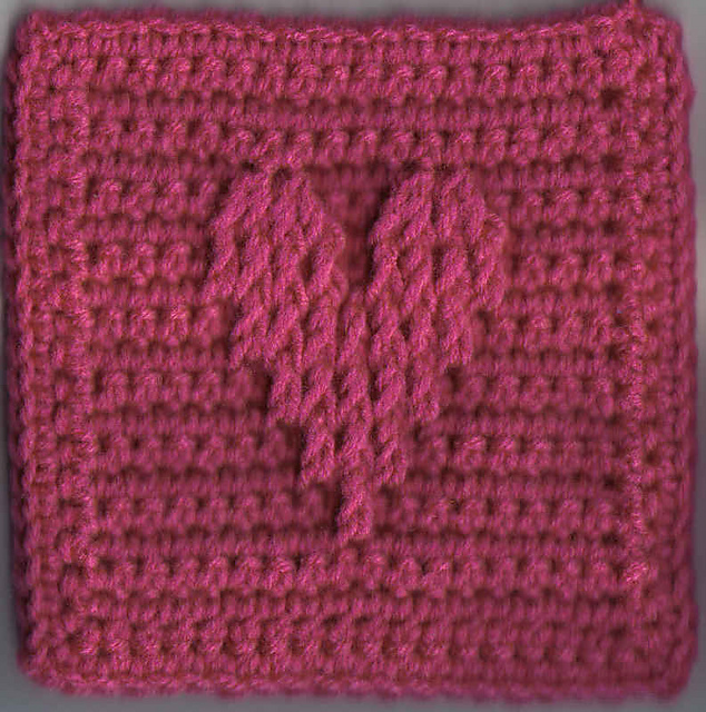 Ravelry: Cabled Lines Heart Square pattern by Amelia Beebe