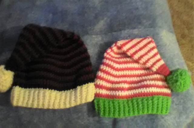 Ravelry: Holiday Loopy Pom Stripe Hat pattern by Amelia Beebe