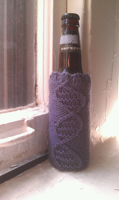 Ravelry: DNA Cable Beer Cozy pattern by ChemKnits