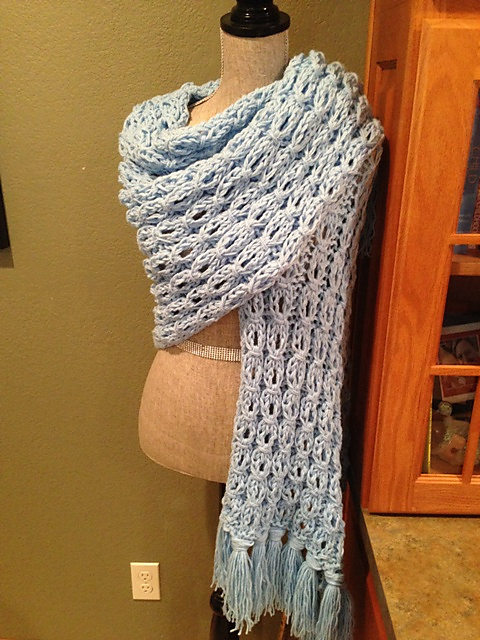 Ravelry: Mock Cable Rib Stitch Prayer Shawl pattern by Louis Chicquette