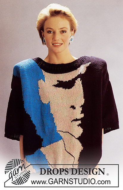 Ravelry: 10-17 Jumper with face motif pattern by DROPS design